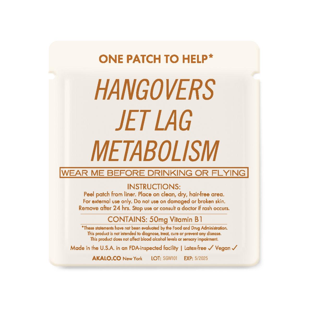 Hangover and Jet Lag Prevention | AKALO Vitamin B1 Patches